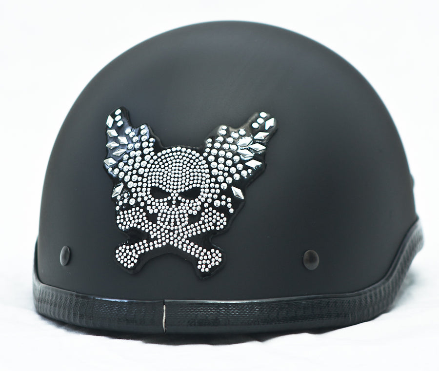 Rhinestone Helmet Patch Winged Skull – Warhawk Customs
