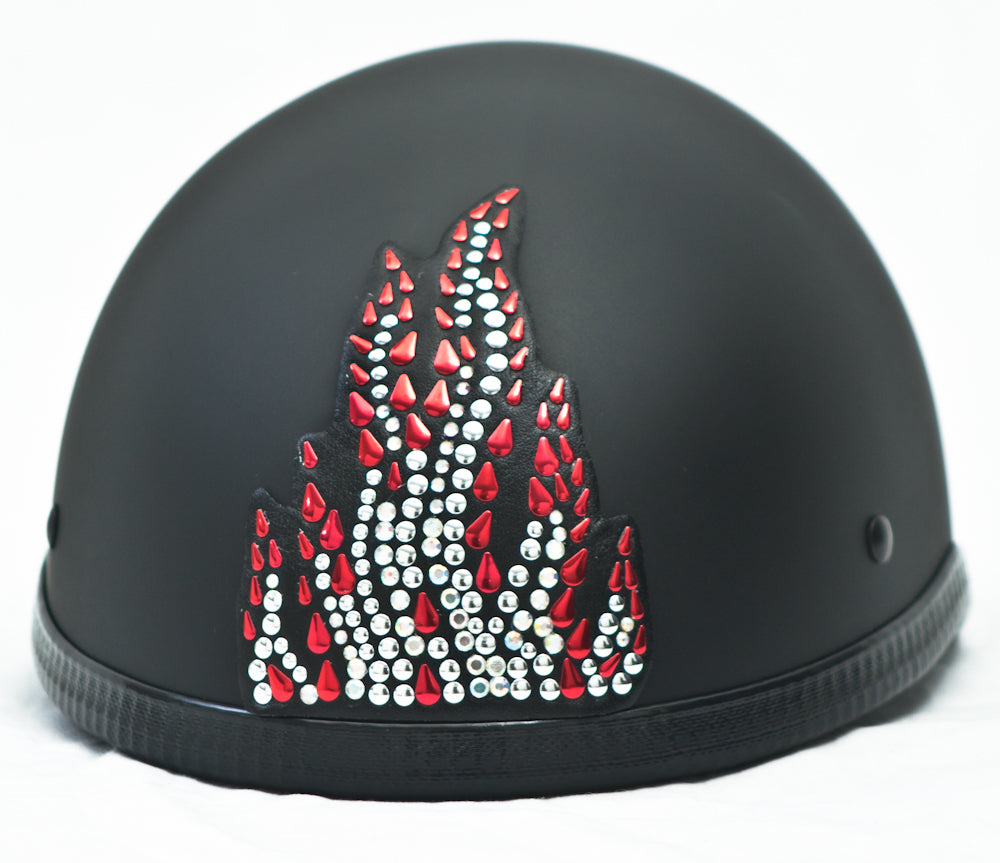 Rhinestone Helmet Patch Small Flame – Warhawk Customs